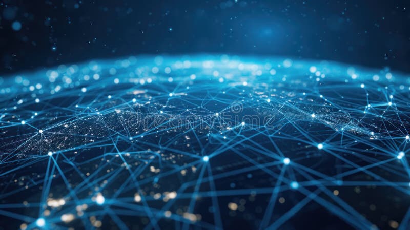 AI-generated Illustration of an Illuminated Globe with Linked Dots ...