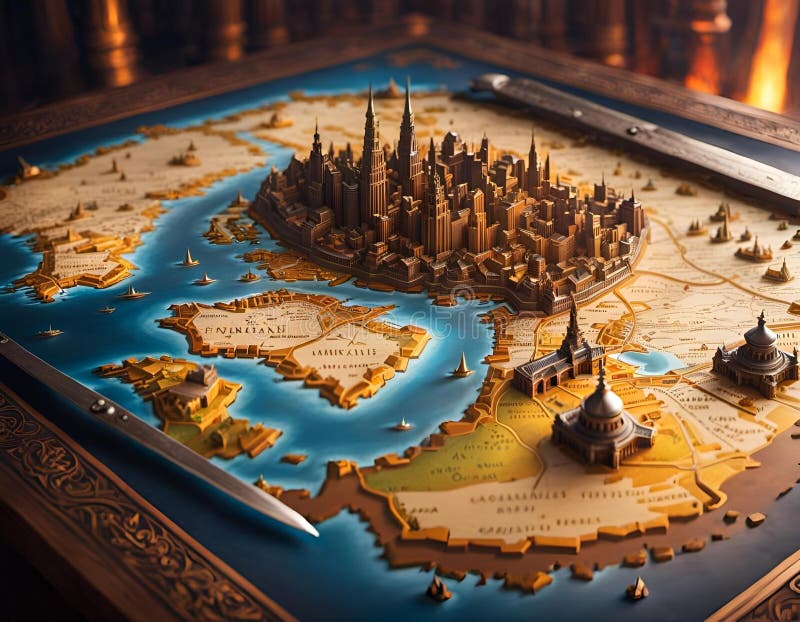 A Map with Many Different Locations of a Town in it Stock Illustration ...