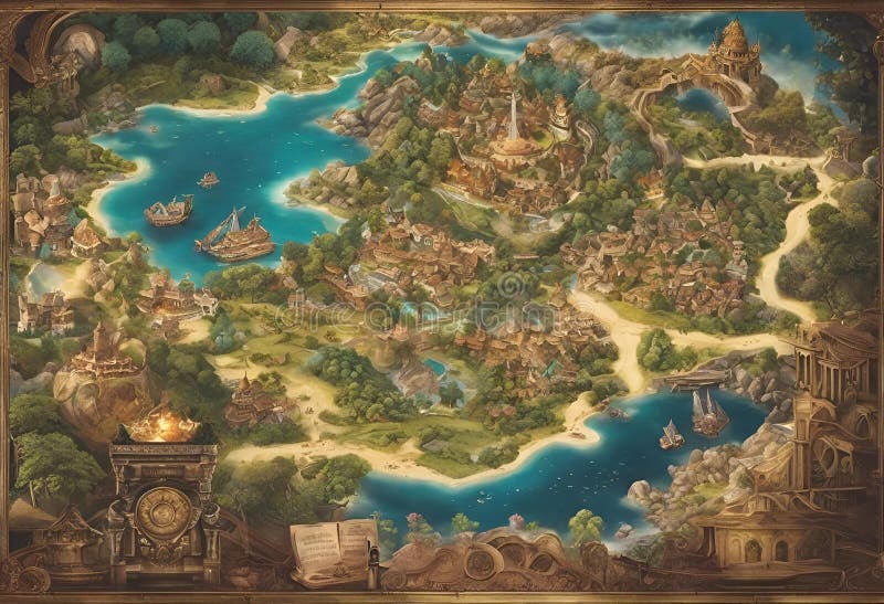 A Large Map of the World in this Game is Displayed Stock Illustration ...