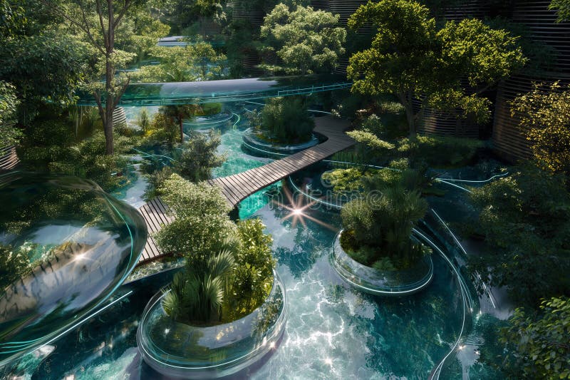 AI Generated Illustration of Illustration of a Floating Forest on a ...