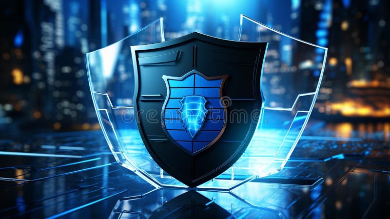 A Large Shield with the Logo of an Organization in Front of it Stock ...