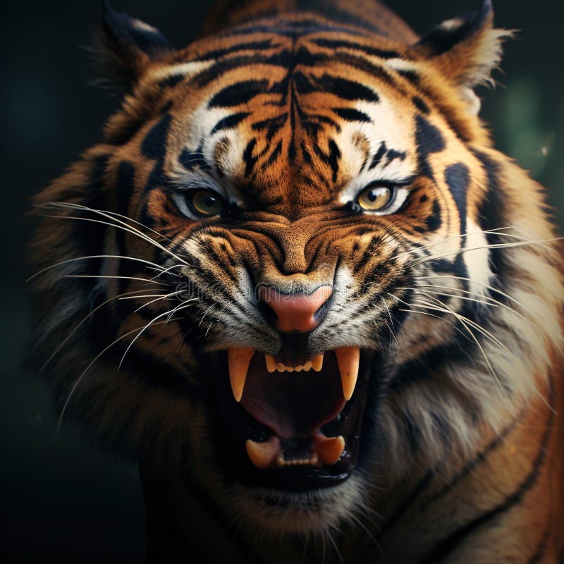 Aggressive tiger head stock illustration. Illustration of imagine ...