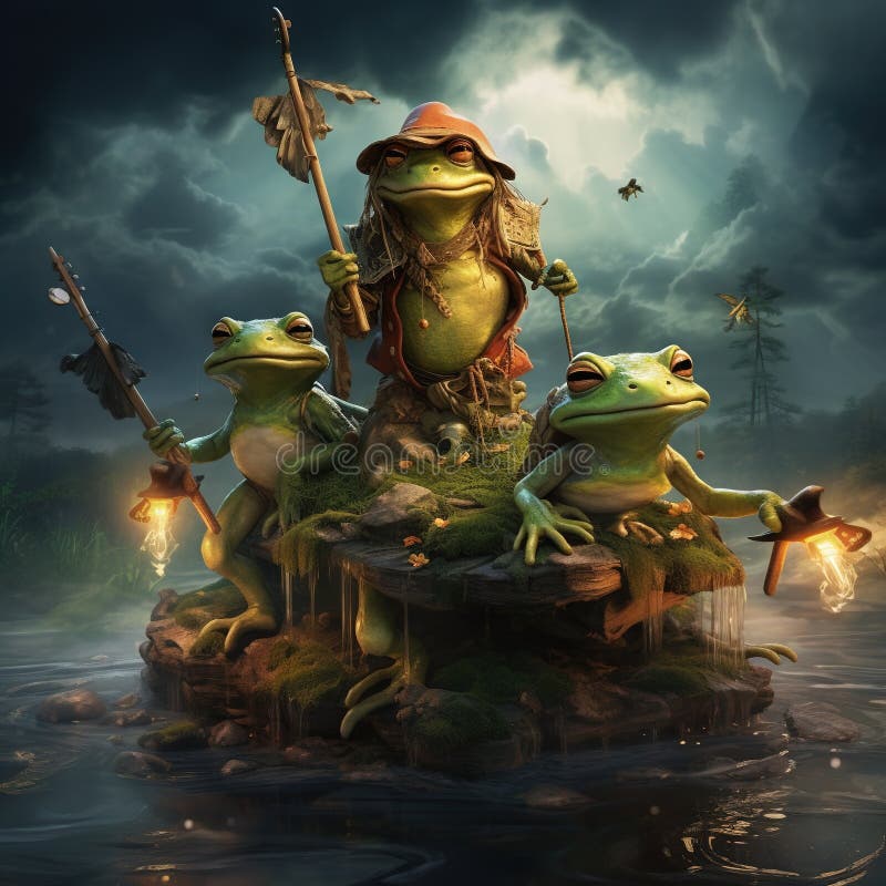 Frog set stock image. Image of models, funny, frog, tools - 294983875