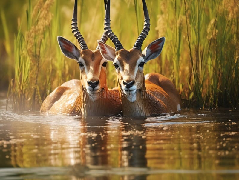 Pair of springbuck stock illustration. Illustration of aigenerated ...