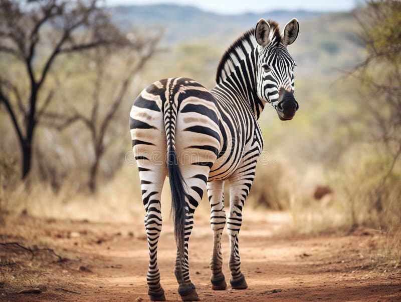 Zebra back view stock illustration. Illustration of rear - 294981473