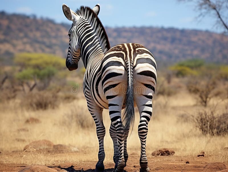 Zebra back view stock illustration. Illustration of tools - 294981476