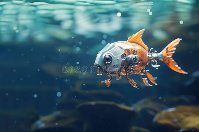 AI Generated Illustration of an Imaginary Robotic Fish Swimming ...