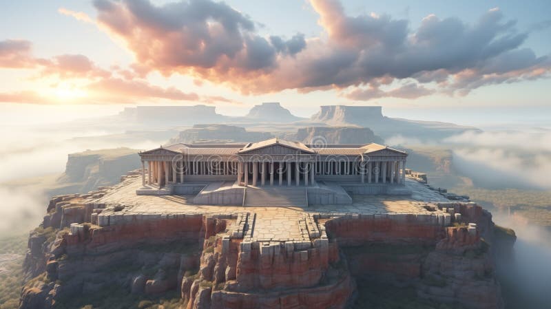 AI Generated Illustration of an Impressive Ancient Structure, Atop a ...