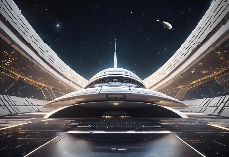 AI Generated Illustration of an Impressive Image of a Futuristic Space ...