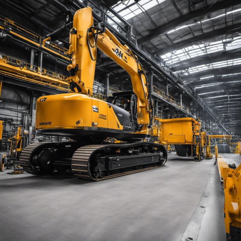 AI Generated Illustration of an Industrial Building with Yellow ...