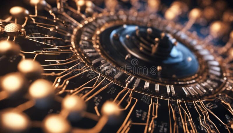 AI Generated Illustration of an Industrial Machine Illuminated by a ...