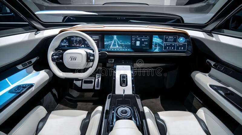 AI-generated Illustration of an Innovative EV Interior Stock Image ...