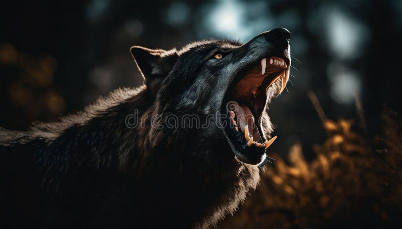 AI Generated Illustration of an Intense-looking Gray Wolf Standing in a ...