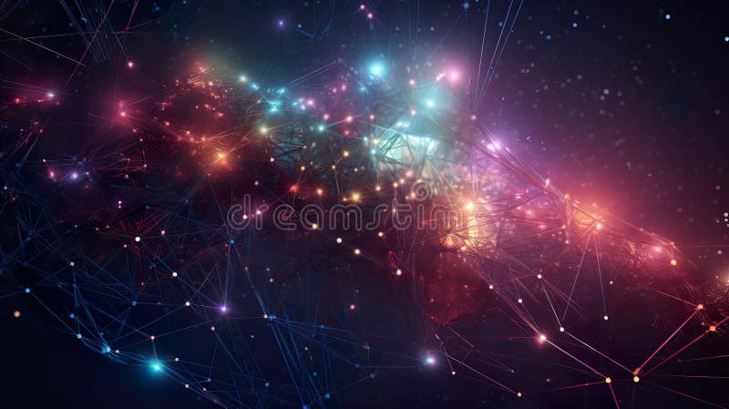 AI Generated Illustration of Interconnected Lines and Dots in a Variety ...