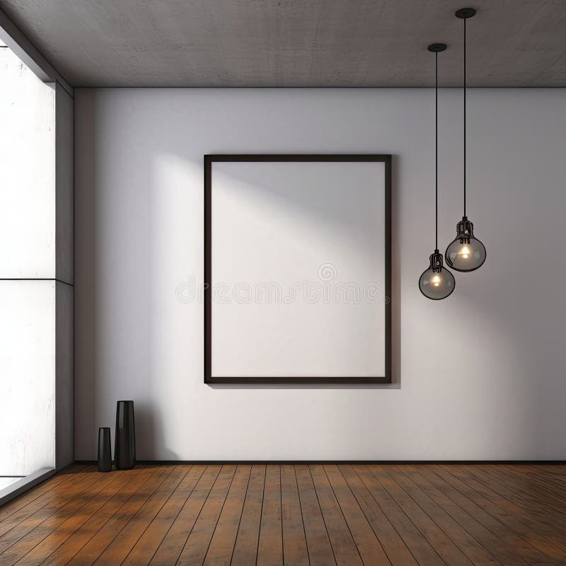 AI Generated Illustration of an Interior of a Room with a Large Empty ...