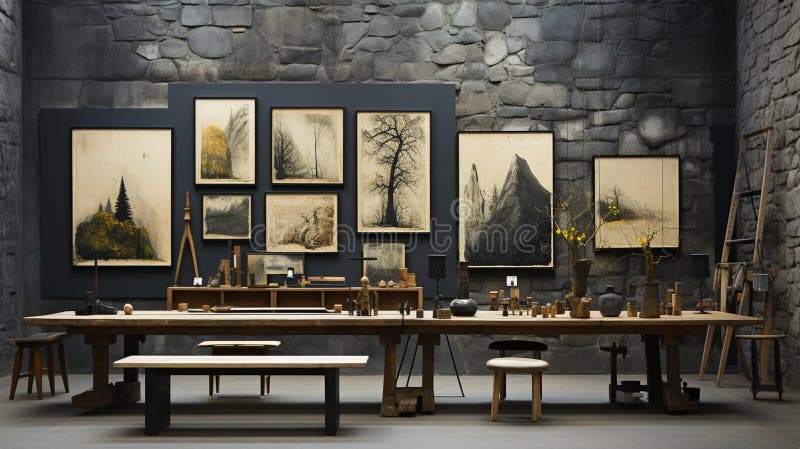 AI Generated Illustration of an Interior View of a Contemporary Art ...