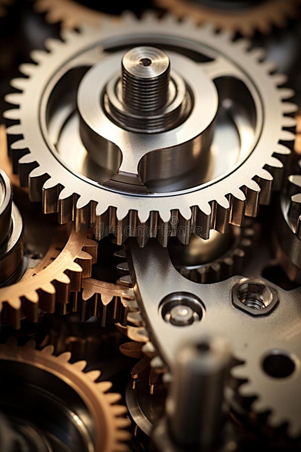 AI Generated Illustration of Interlocking Gears of Varying Sizes and ...