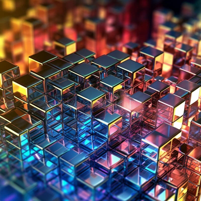 AI Generated Illustration of an Intricate Geometric Structure Composed ...