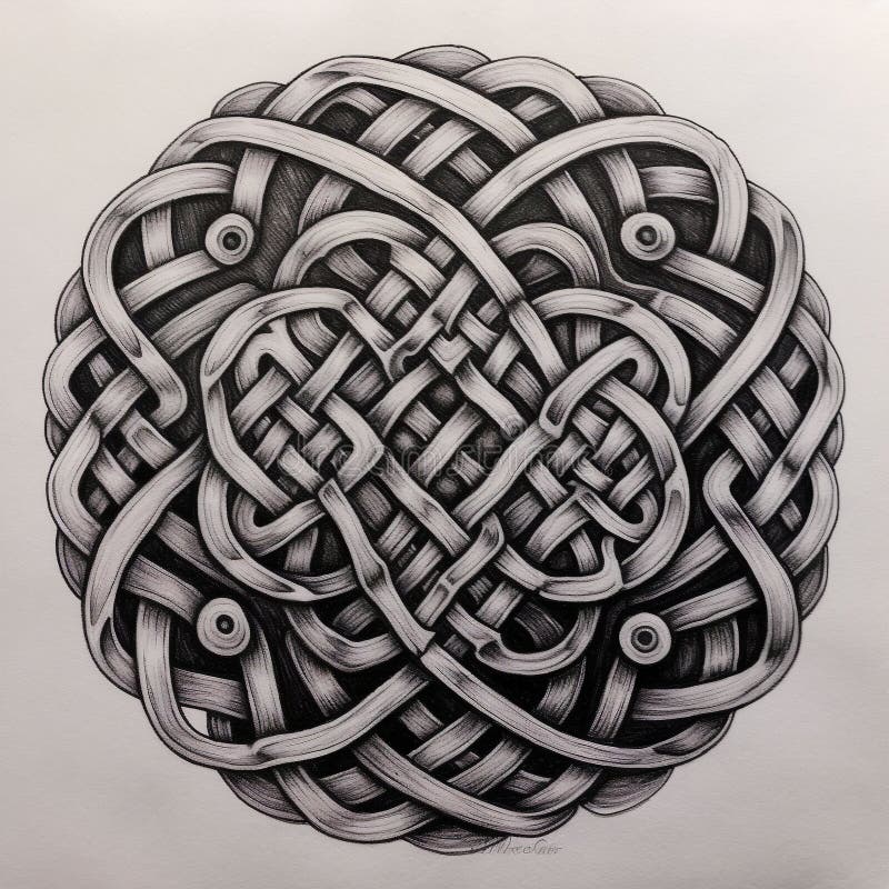 AI Generated Illustration of Intricate Knotwork Patterns on a Light ...