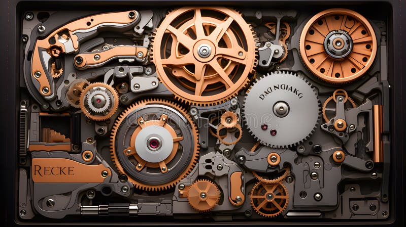 AI Generated Illustration of an Intricate Mechanical Clock Mechanism in ...