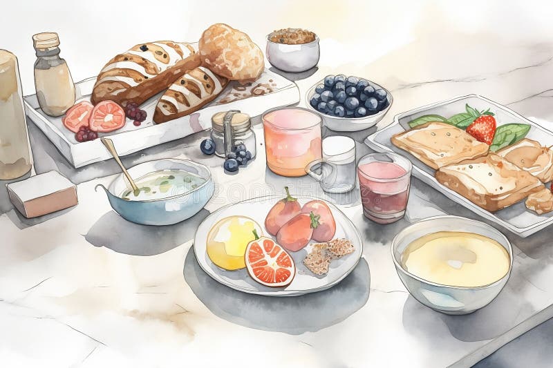 AI Generated Illustration of an Inviting Dining Table Set with Plates ...