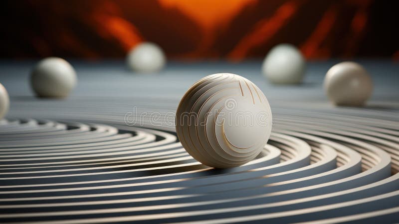 AI Generated Illustration of an Isolated Ball Surrounded by Numerous ...