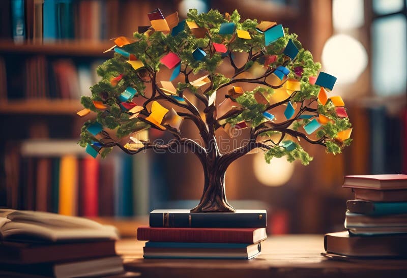 A Small Tree with Post it Notes Placed in the Trunk Stock Illustration ...
