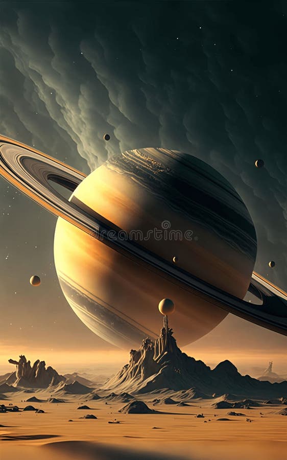 AI Generated Illustration of the Jupiter and Saturn Planets in Space ...