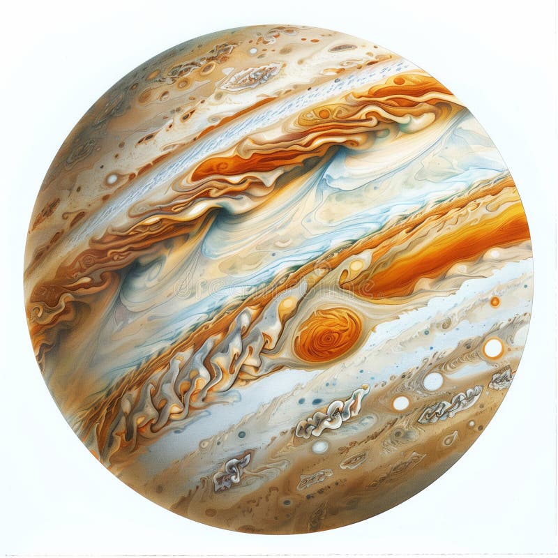 AI-generated Illustration of Jupiter on a White Background Stock Photo ...