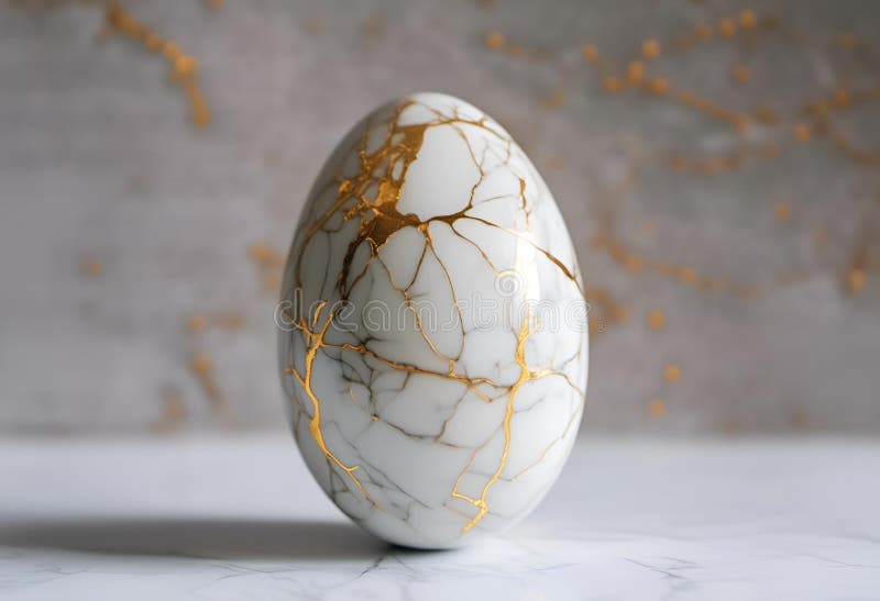 AI Generated Illustration of a Kintsugi Egg Stock Illustration ...