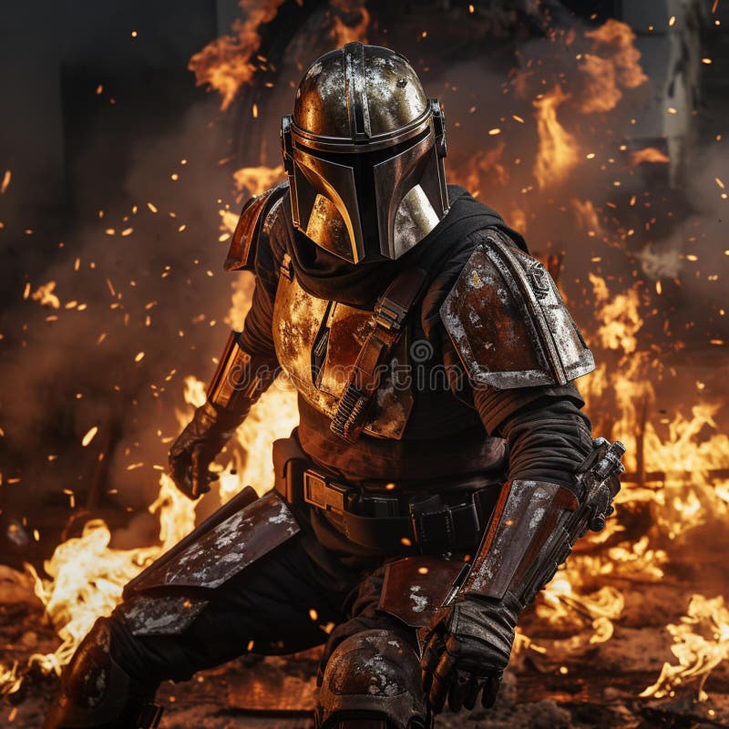 AI Generated Illustration of a Knight in Armor Running through ...