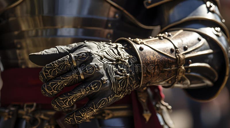 AI-generated Illustration of a Knight S Hand Wearing Gauntlet with ...
