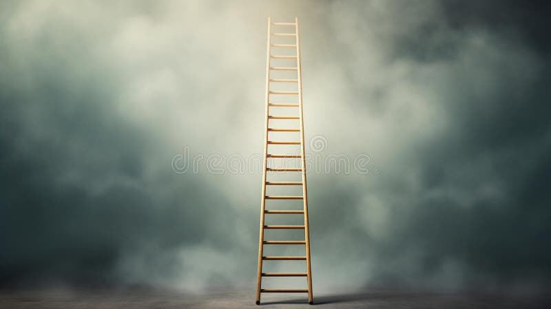 AI Generated Illustration of a Ladder into a Cloudy Sky Stock ...