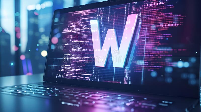 A Laptop Computer Sitting on Top of a Table with a Logo on the Screen ...