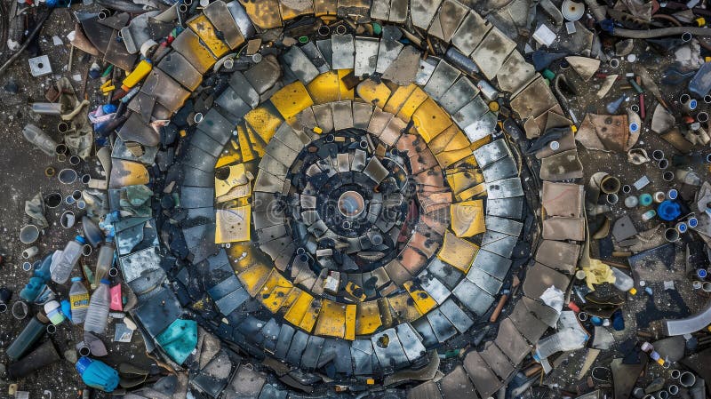 AI Generated Illustration of a Large Circle Made of Debris and Trash ...