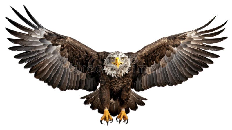 A Large Eagle with it S Wings Spread Wide, Flying Stock Illustration - Illustration of flying ...