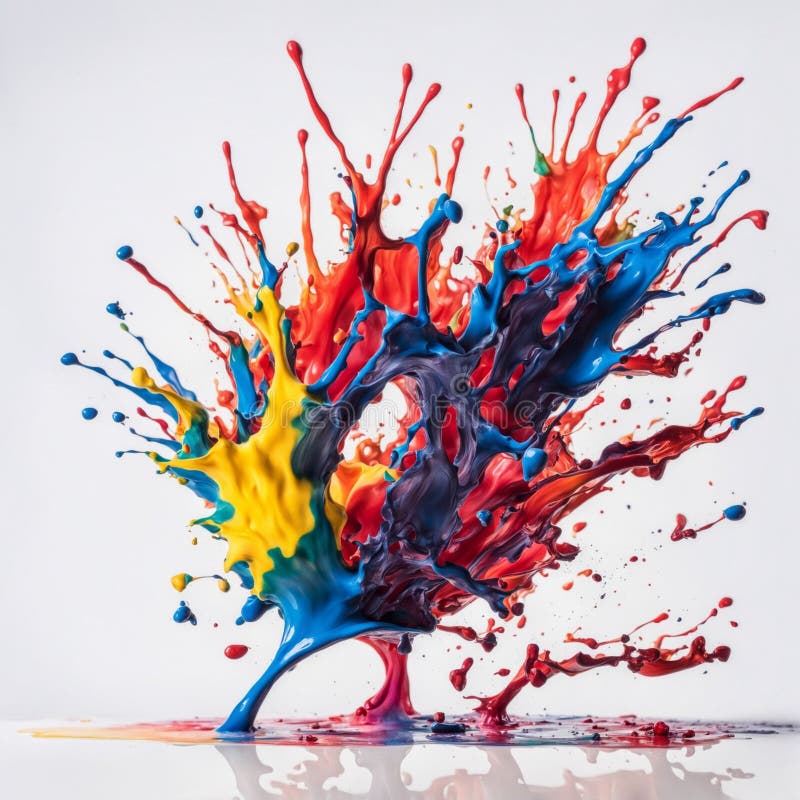 A Multi Coloured Paint Splash Stock Illustration - Illustration of ...
