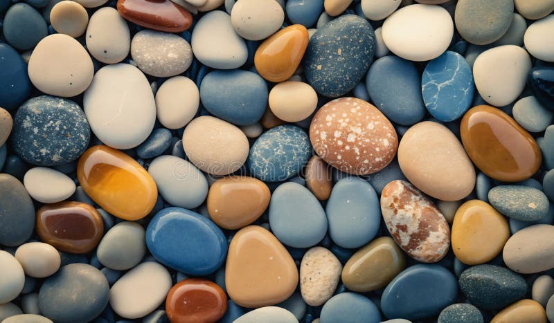 AI Generated Illustration of a Large Pile of Multi-colored Pebbles and ...