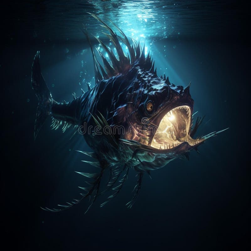 AI Generated Illustration of a Large, Predatory Fish with Sharp Teeth ...