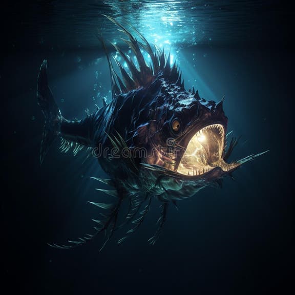 AI Generated Illustration of a Large, Predatory Fish with Sharp Teeth ...