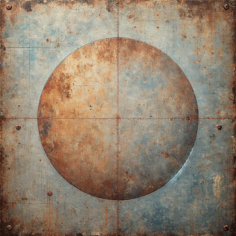 Rustic Metal Circle Plate on Weathered Wall - AI Generated Texture ...