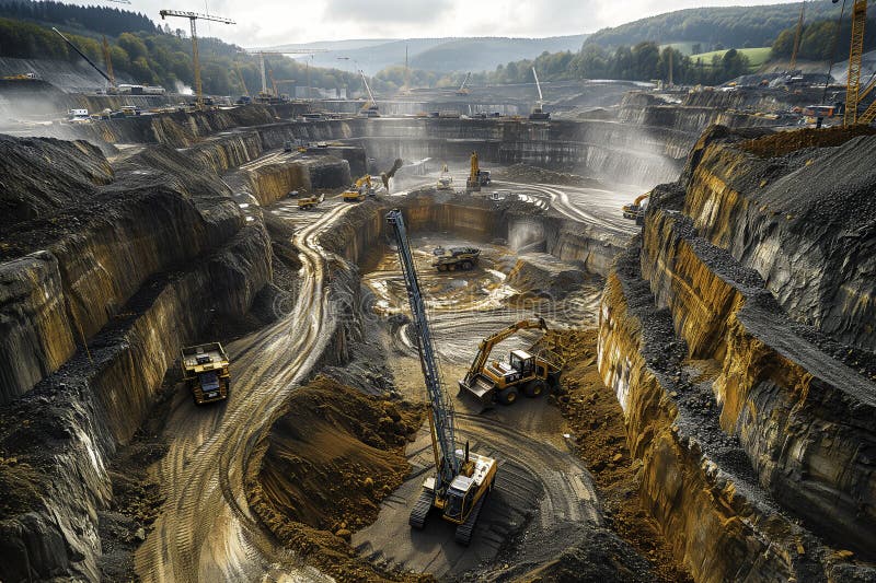 AI-generated Illustration of a Large-scale Construction Digging Site ...