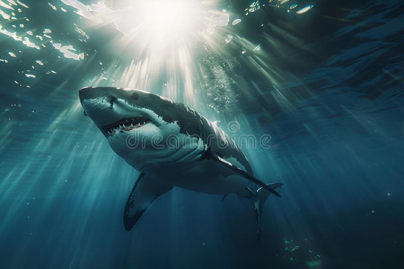 AI Generated Illustration of a Large Shark with a Huge Mouth and Razor ...