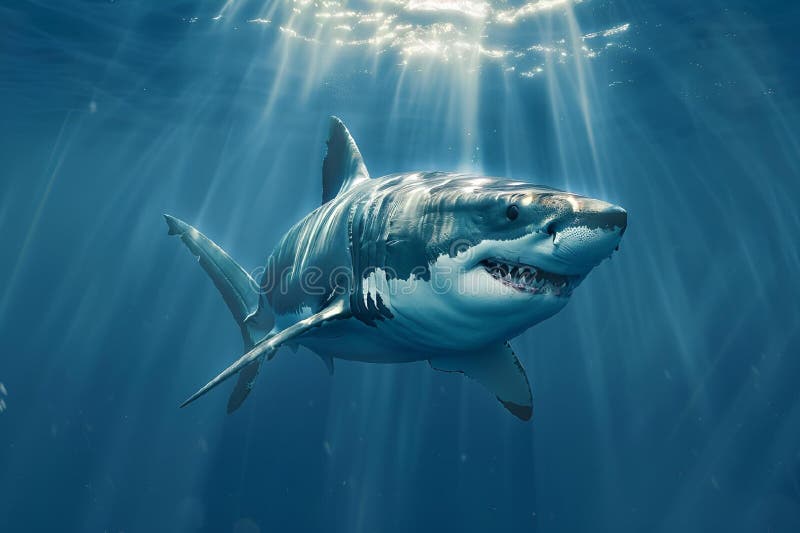AI Generated Illustration of a Large Shark with a Huge Mouth and Razor ...