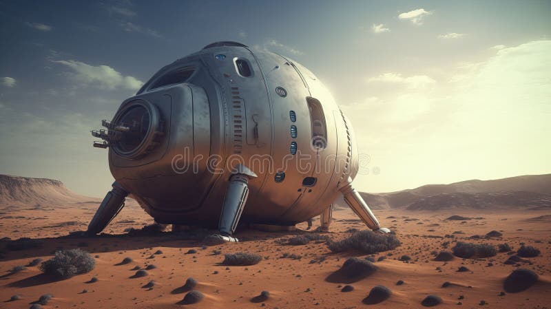 AI Generated Illustration of a Large Spacecraft Stock Illustration - Illustration of launch ...