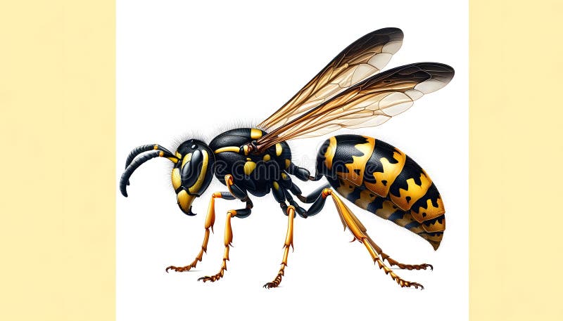 AI Generated Illustration of a Large Wasp Insect with Distinctive Black ...