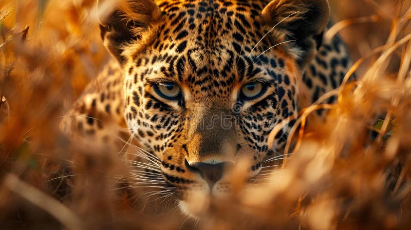 AI Generated Illustration of a Leopard Peeking Out from Behind the ...