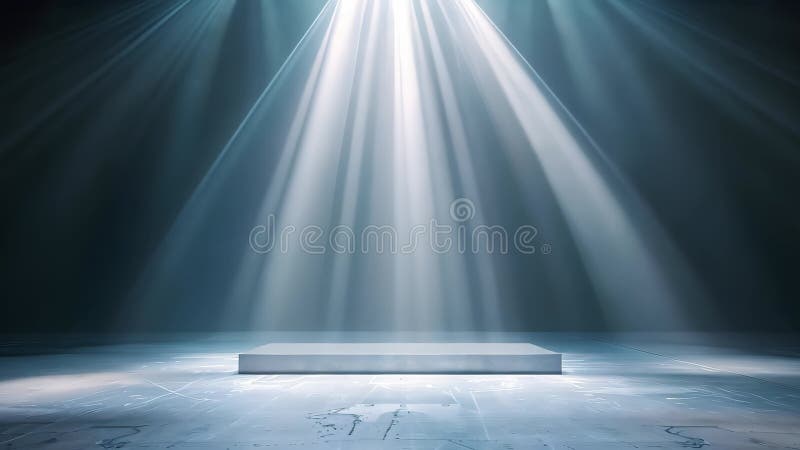 AI Generated Illustration of Light Rays Illuminating a Metal Rectangle ...