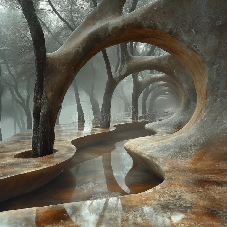 AI Generated Illustration of a Liminal Space Stock Image - Image of ...