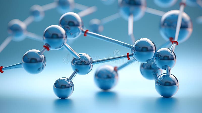 AI-generated Illustration of a Linked Molecules Model on a Plain ...
